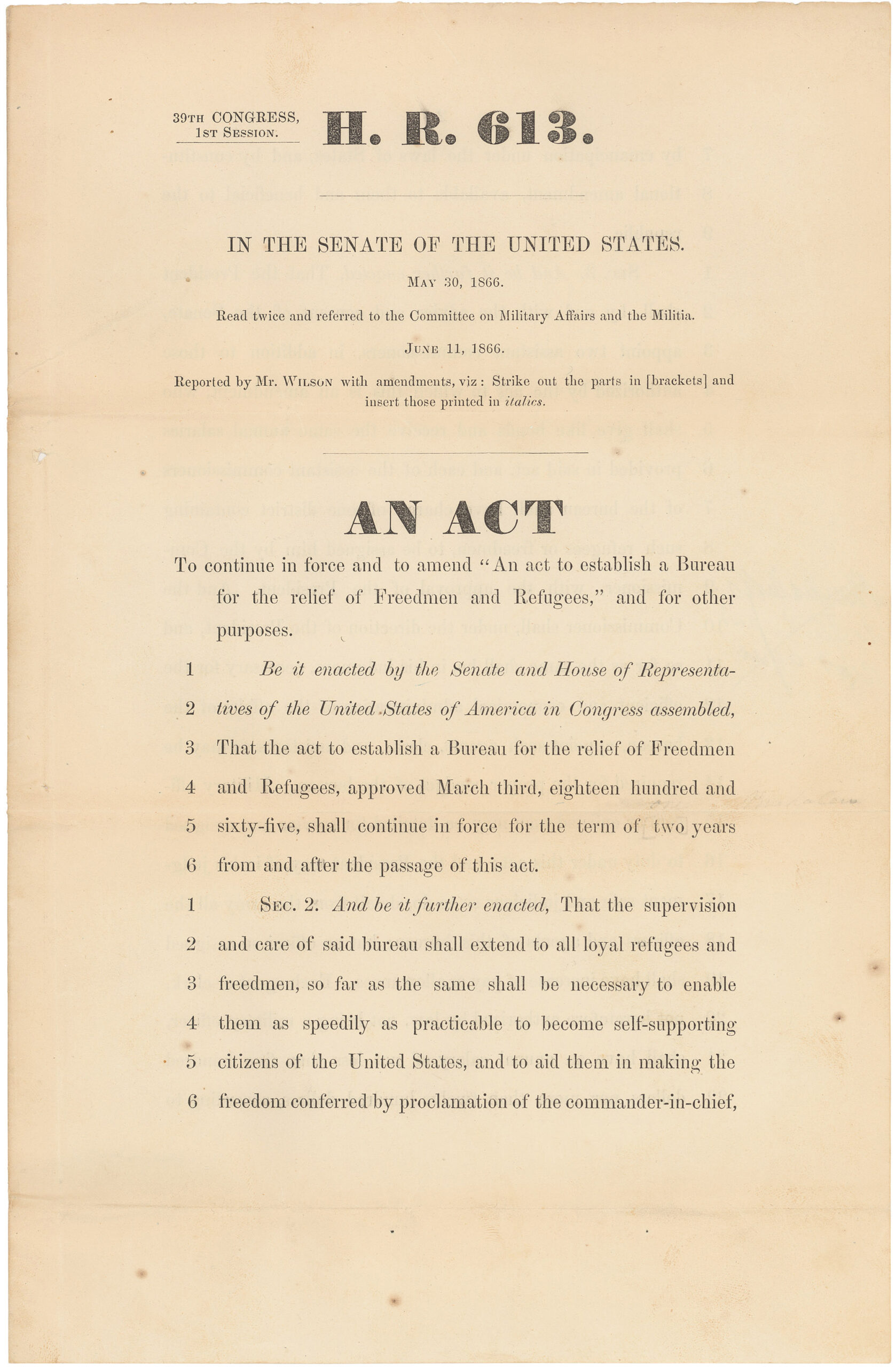 About the Act - The Freedmen Act